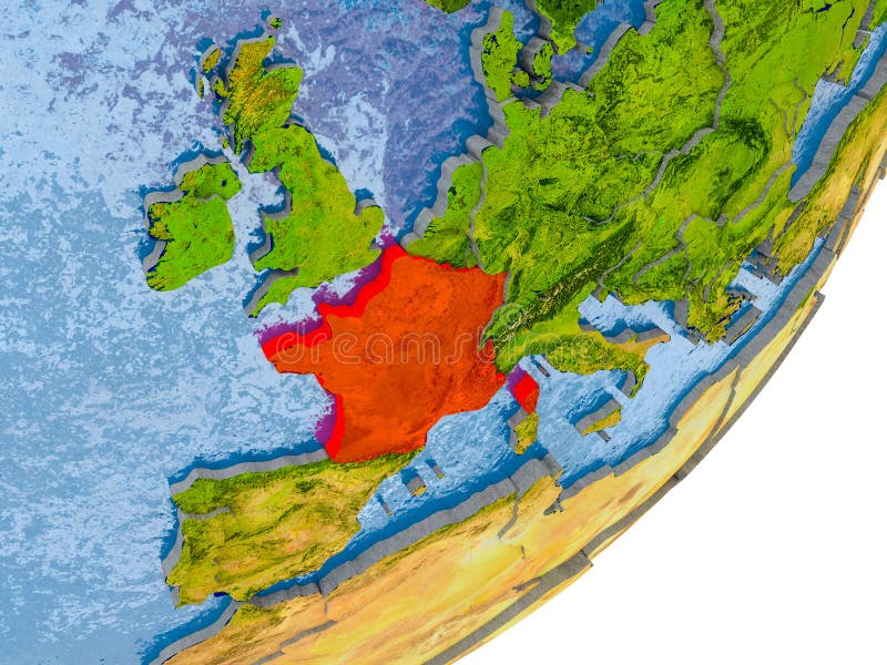 Carte Des Frances Sur Terre Illustration Stock - Illustration du ...