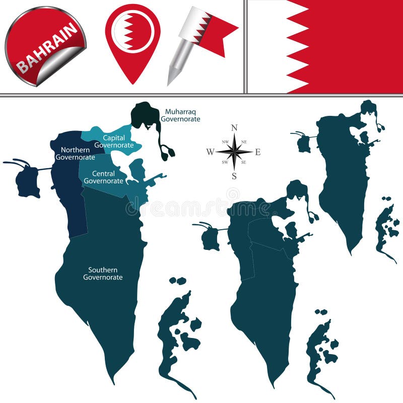 Carte du Bahrain illustration de vecteur. Illustration du bahrain ...