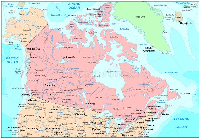 Carte du Canada illustration stock. Illustration du cartes - 3035372