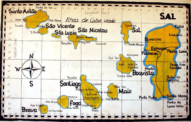 CARTE du Cap Vert image stock. Image du archipel, avec - 48559955