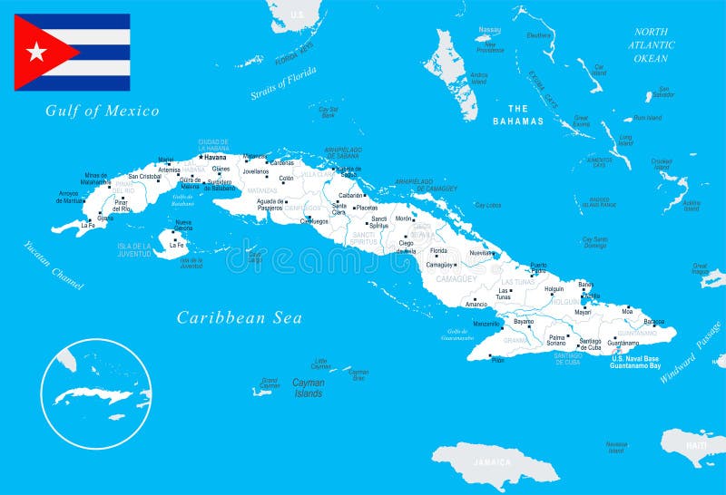 Carte Du Cuba - Illustration Détaillée Illustration Stock ...