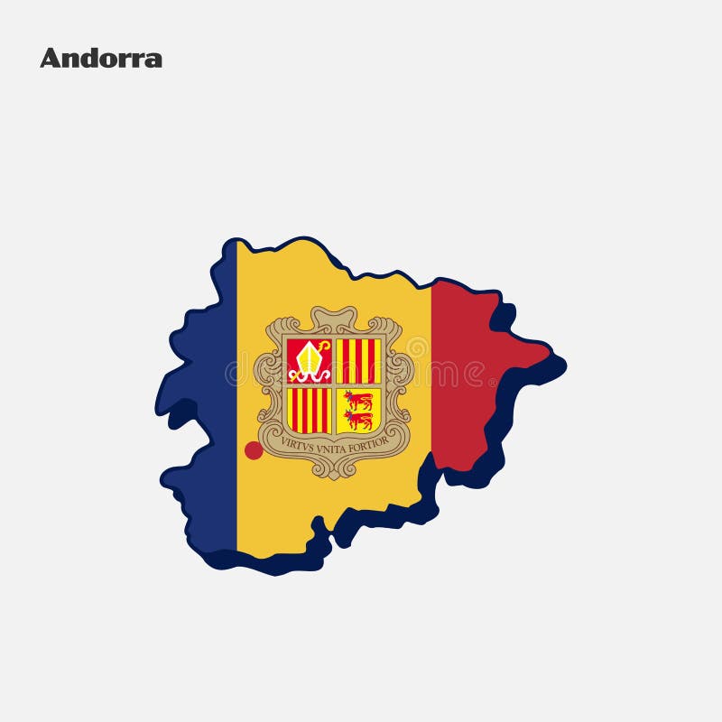 Carte Du Drapeau Du Pays Andorra Illustration de Vecteur - Illustration ...