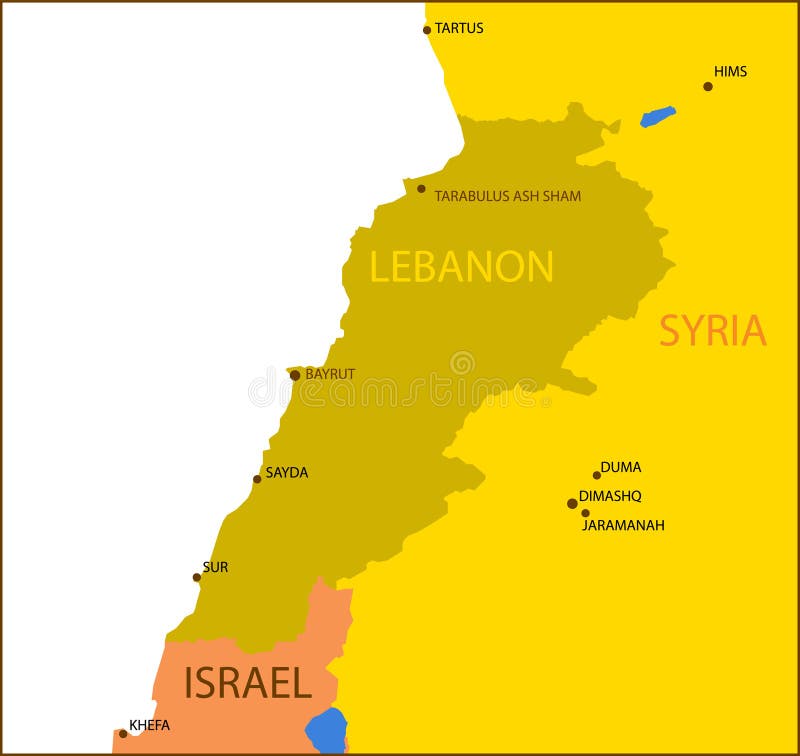 Carte Du Liban Sur Une Carte Du Monde Avec L'indicateur De Drapeau Et ...