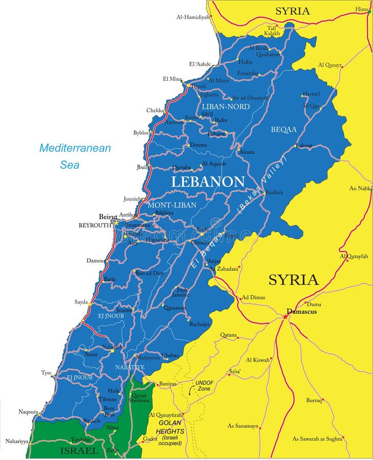 Carte du Liban illustration de vecteur. Illustration du syria - 36863037