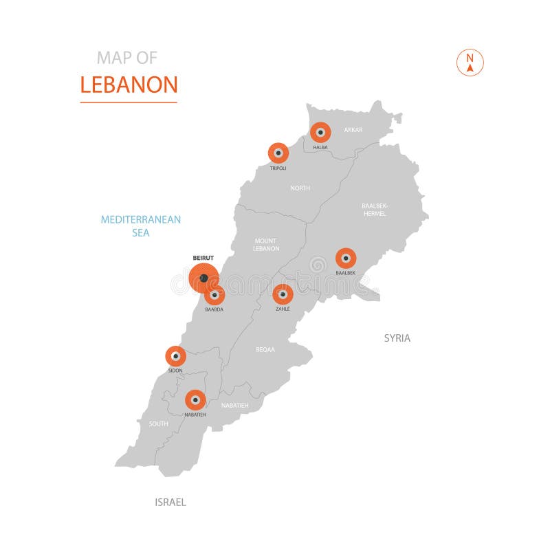 Illustration Infographic De Vecteur De Carte Du Liban Illustration de ...