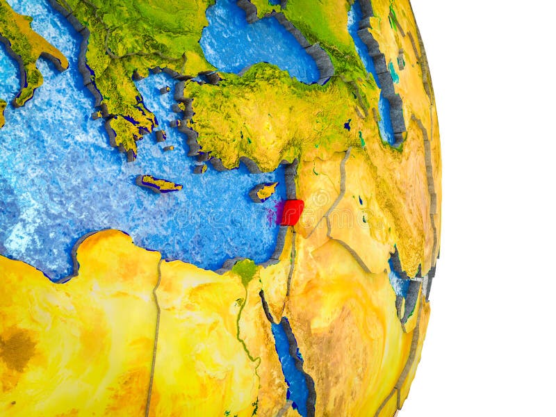 Carte Du Liban Sur Terre 3D Illustration Stock - Illustration du globe ...