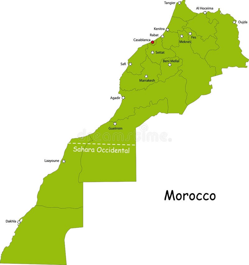 Carte du Maroc illustration de vecteur. Illustration du course - 9719910