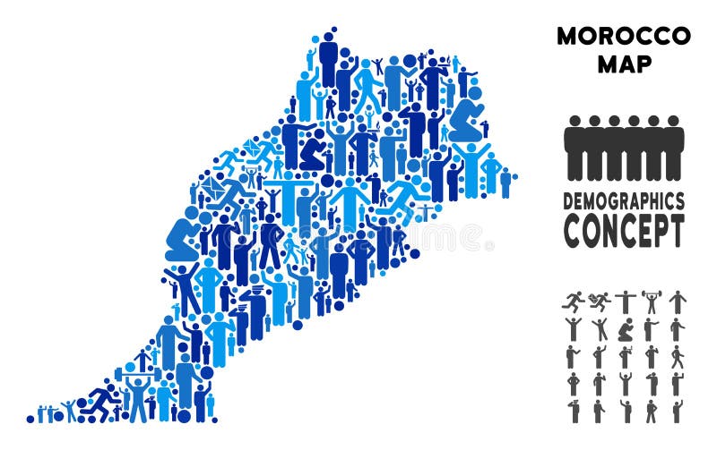 Carte Du Maroc De Personnes Illustration de Vecteur - Illustration du ...