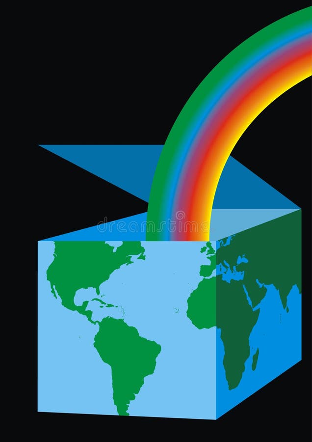 Carte du monde comme cube illustration de vecteur. Illustration du ...
