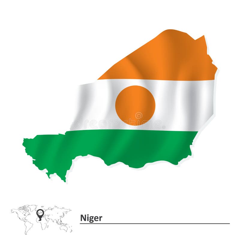 Carte et drapeau du Niger illustration de vecteur. Illustration du pays ...