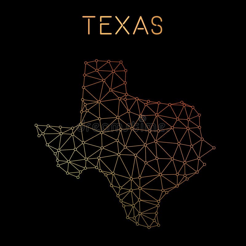 Carte du réseau du Texas illustration de vecteur. Illustration du ...