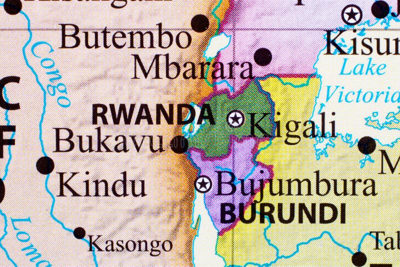 Carte du Rwanda photo stock. Image du ville, carte, cadre - 128378934