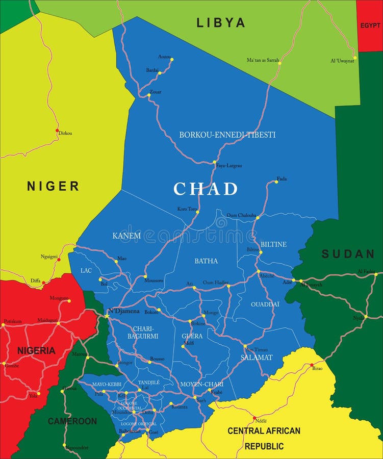 Carte du Tchad illustration de vecteur. Illustration of cadre - 36088841