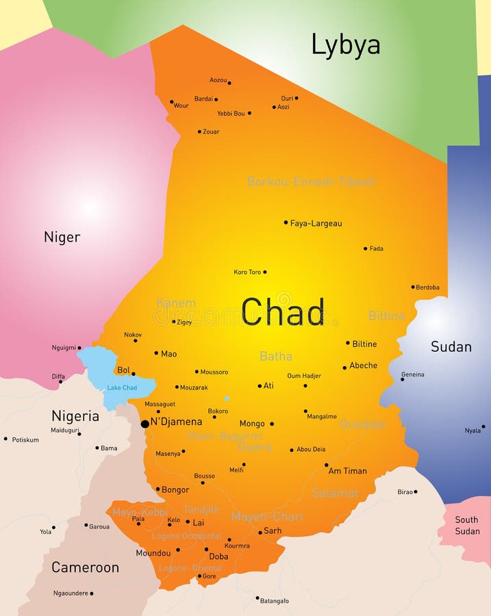 Carte du Tchad illustration de vecteur. Illustration du africain - 52753078