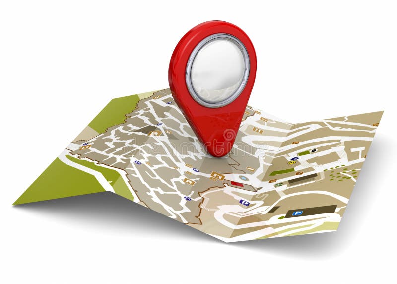 Carte Et Concept De GPS - 3D Illustration Stock - Illustration du ...