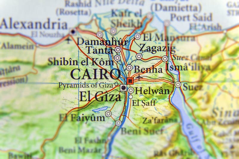 Carte Géographique De L'Egypte Avec Les Villes Importantes Photo stock ...