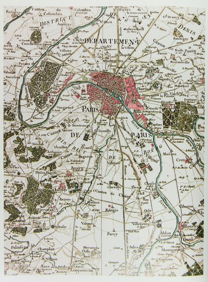 Carte historique de Paris image stock. Image du europe - 34764935