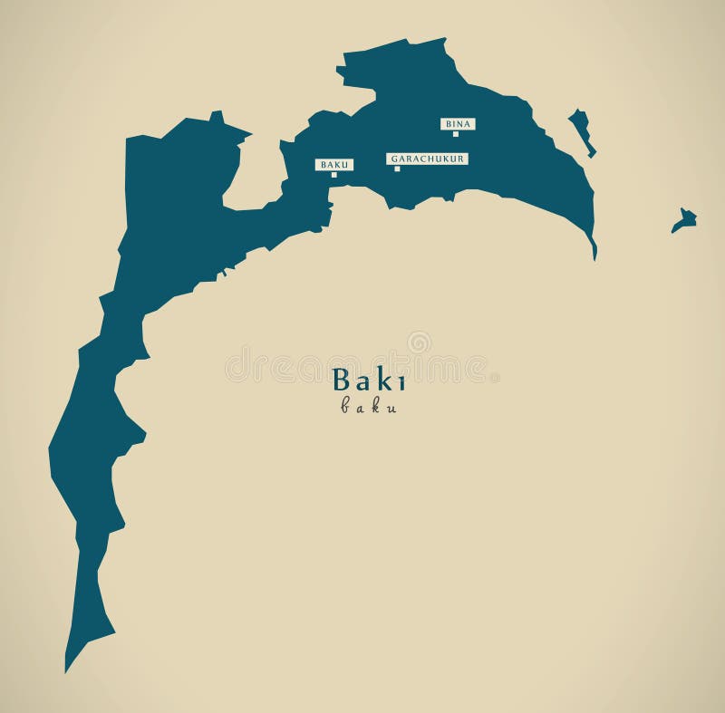 Carte moderne - Bakou AZ illustration stock. Illustration du provinces ...
