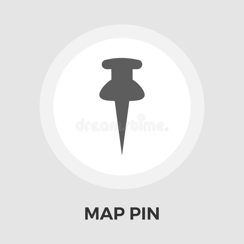 Carte Pin Flat Icon illustration de vecteur. Illustration du étiquette ...