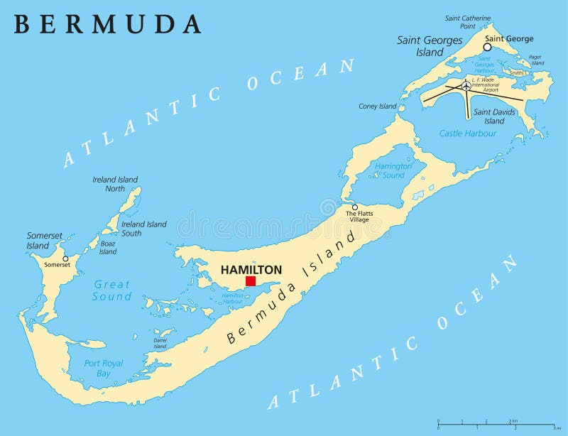 Carte Politique Des Bermudes Illustration de Vecteur - Illustration du ...