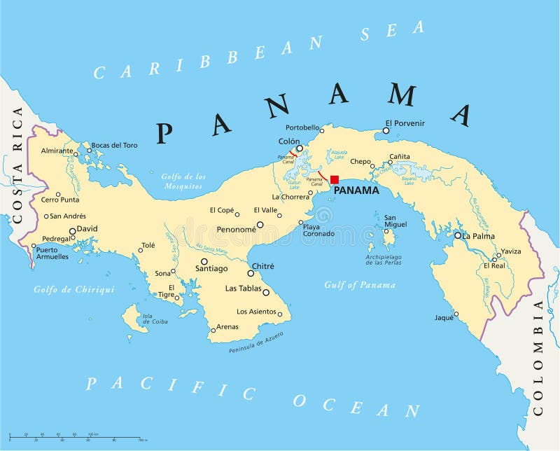 Carte politique du Panama illustration de vecteur. Illustration du ...