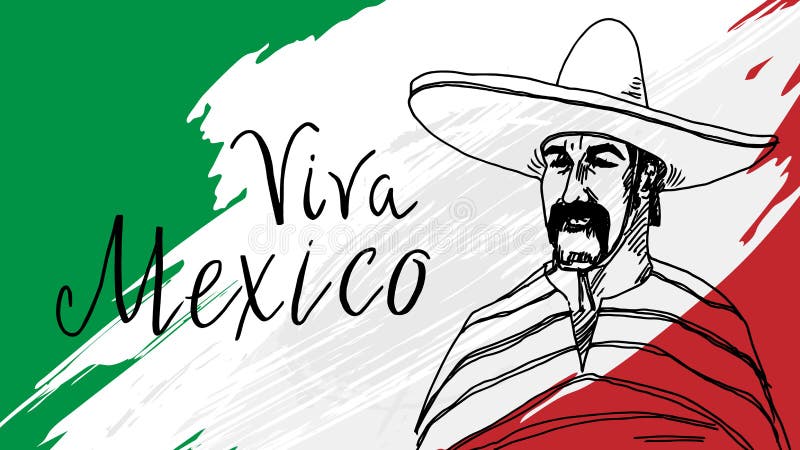 Carte Postale Avec Des Symboles Mexicains Illustration Stock ...