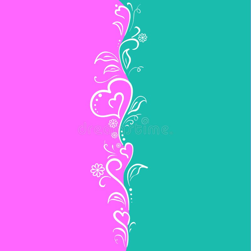 Carte Postale De Deux Parts Avec Des Boucles Illustration de Vecteur ...