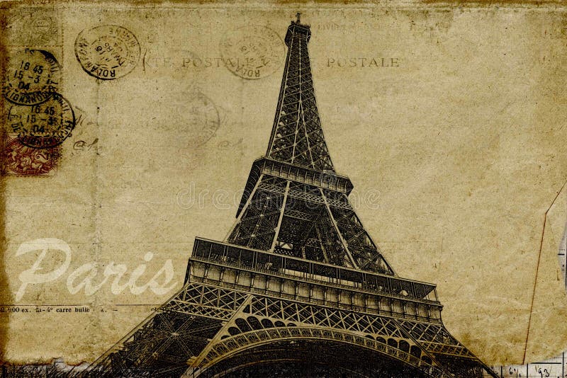 Carte postale de Paris illustration stock. Illustration du monument ...