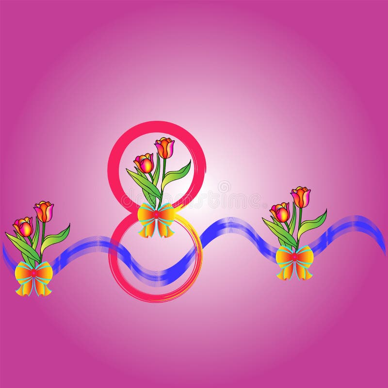 Carte postale 8 mars illustration de vecteur. Illustration du flore ...