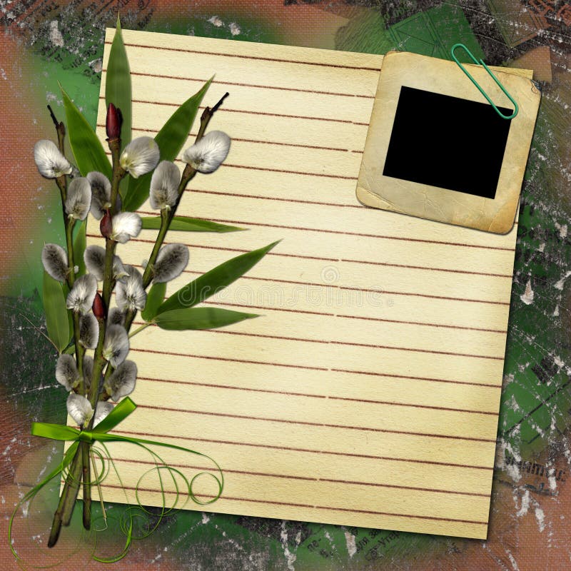 Carte Avec La Feuille Et Le Bouquet Des Roses Illustration Stock ...