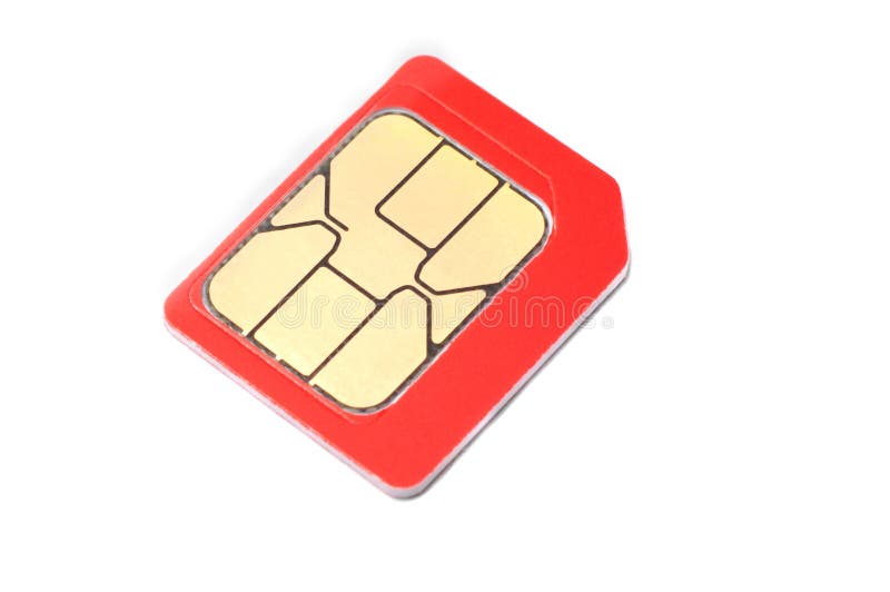 Carte rouge de sim photo stock. Image du transmission - 85786428