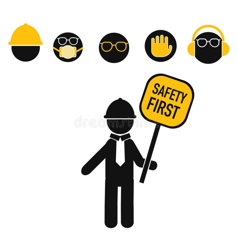 Cartel Abstracto De La Seguridad Primero Ilustración del Vector ...