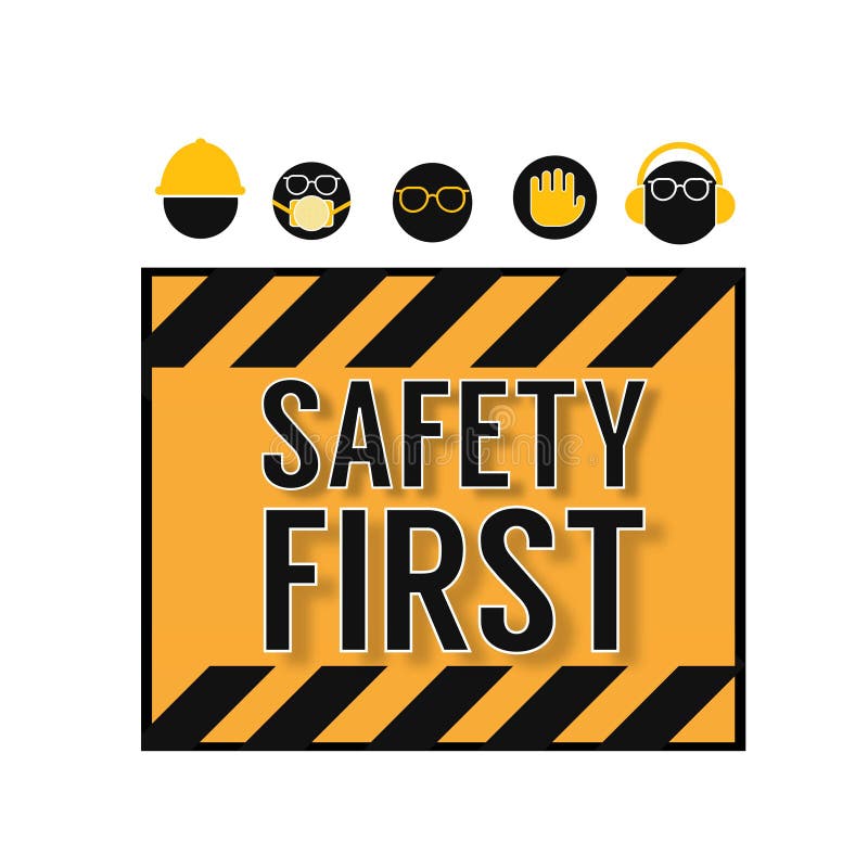 Cartel Abstracto De La Seguridad Primero Stock de ilustración ...
