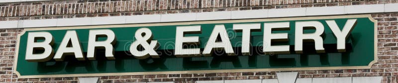 Cartel De Bar Y De Comedor En El Edificio Imagen de archivo - Imagen de ...