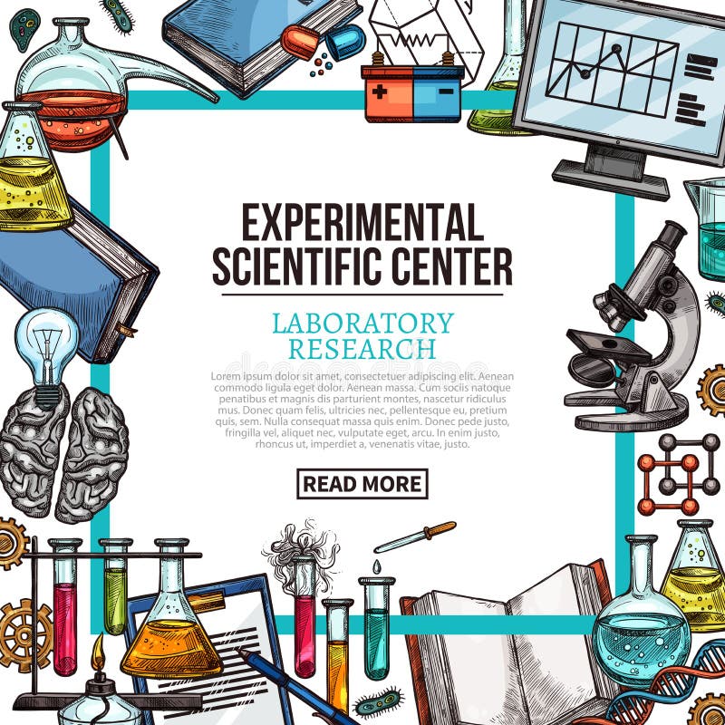 Cartel De Centro Científico Con El Equipo De Laboratorio Ilustración ... Cartel De Centro Científico Con El Equipo De Laboratorio Ilustración ...