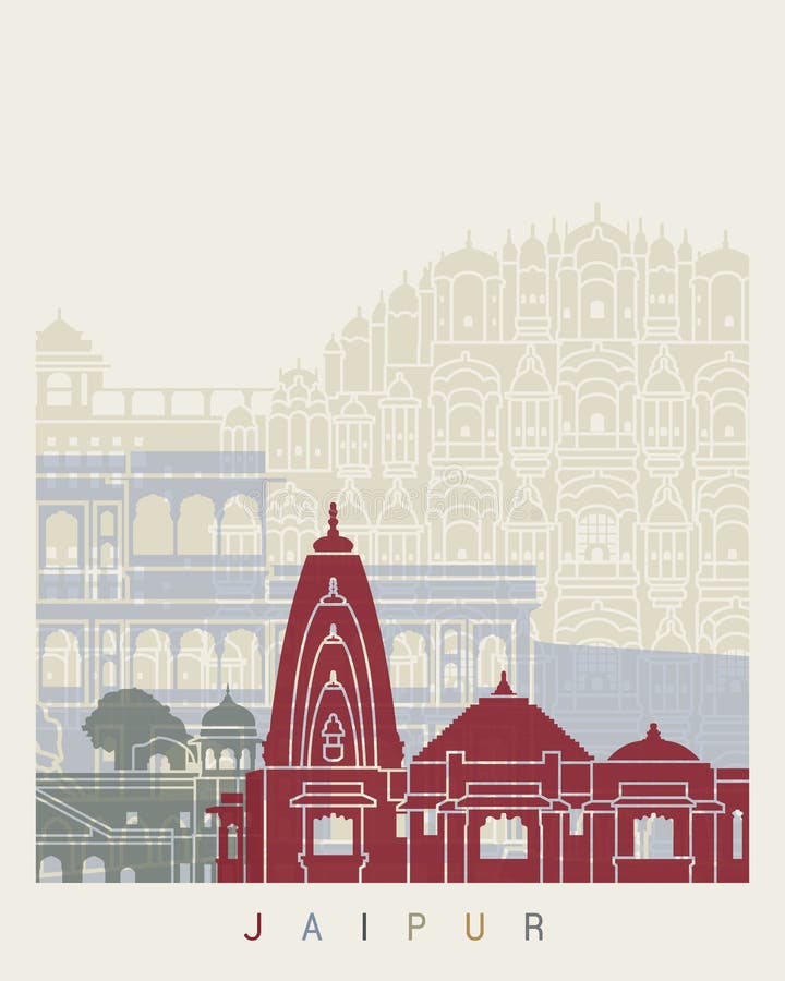 Vector Art Design Del Icono De La Ciudad Del Horizonte De Jaipur ...