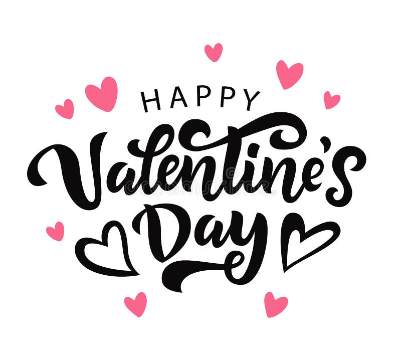 La Tipografía Feliz Del Día De Tarjetas Del Día De San Valentín Fijó