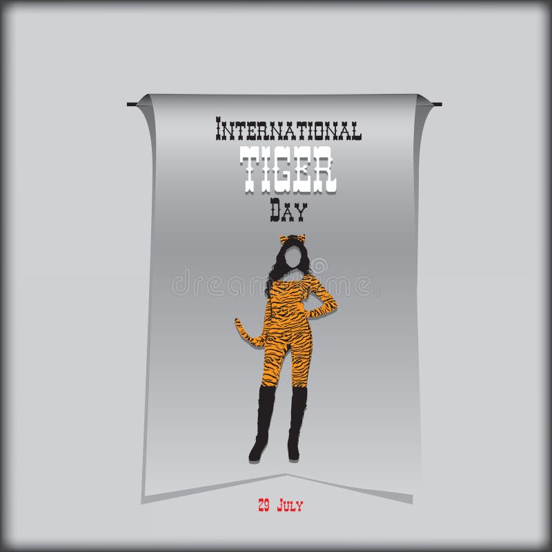 Cartel para Tiger Day ilustración del vector. Ilustración de ...