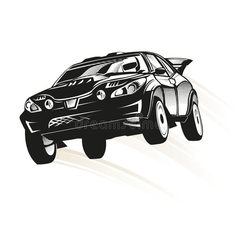 Rally car jumping stock vector. Illustration of power - 24121457