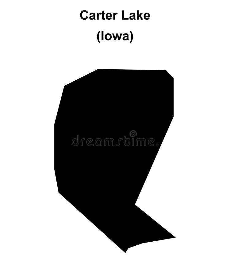 Carter Lake outline map stock vector. Illustration of outline - 387201852
