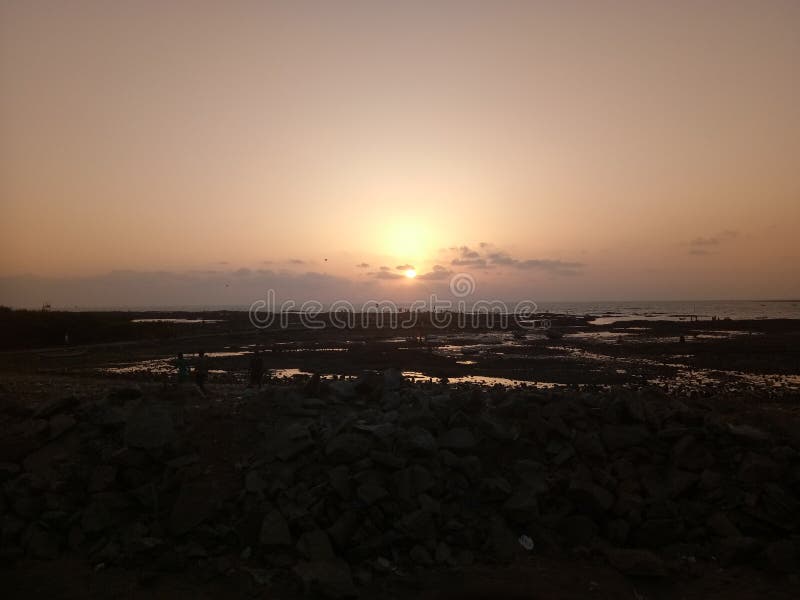 Carter Road Mumbai Evening Sea Stock Image - Image of road, evening ...
