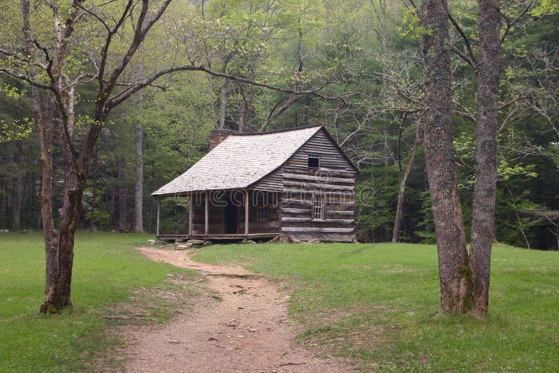Carter Shields Cabin stock image. Image of mountains, great - 128715