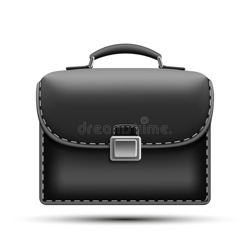 Cartera Negra Aislada En El Fondo Blanco Ilustración del Vector ...