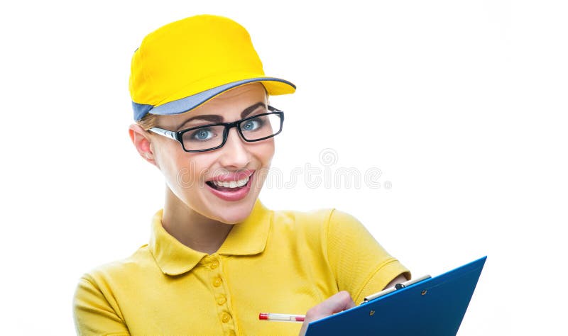 Cartero foto de archivo. Imagen de hoja, sonrisa, cartero - 52571898