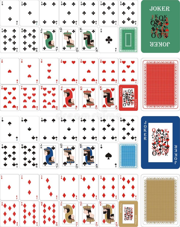 Cartes De Jeu Pour Le Rami 1 Illustration de Vecteur - Illustration du ...