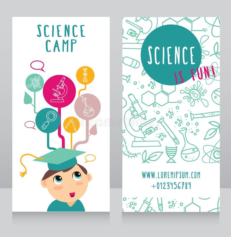 Cartes Pour Le Camp De La Science Illustration de Vecteur ...