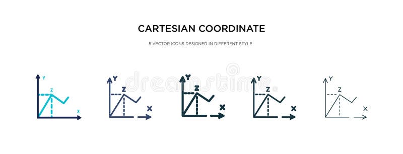 Outline Cartesian Coordinate System Vector Icon Isolated Black Simple