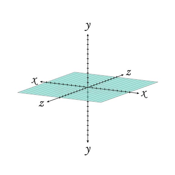 Cartesian Coordinate System Perspective Grid Three-dimensional. Vector ...