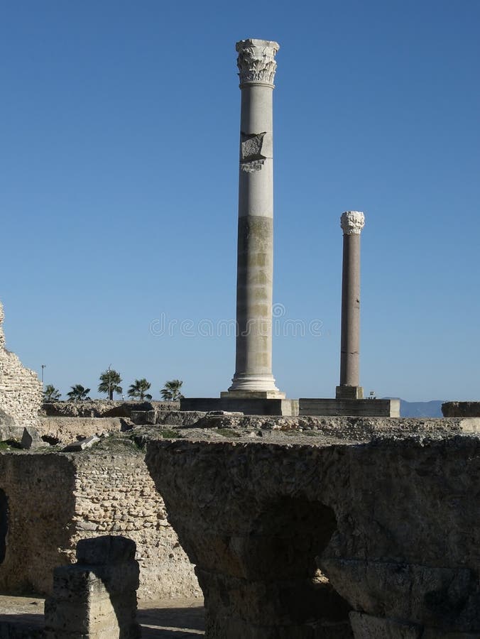 Carthage ruins stock photo. Image of roman, pillar, thermal - 515710