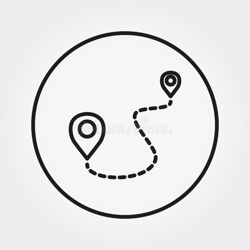 Map with Mark of Location, Initial and Final Destination Stock ...